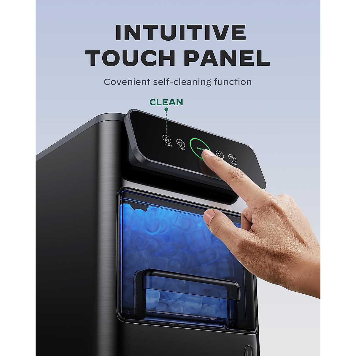 Totnz Ice Makers Countertops,20lb/24h Stainless Steel with Visible Water Level Window, 2 Sizes of Bullet Ice for Home