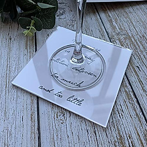 Set of 6 Clear Acrylic Coasters with Insert for Cocktail Napkins