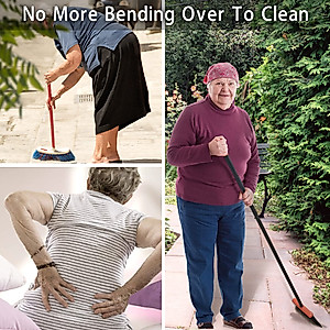 Broom and Dustpan Set for Home, Tub Tile Scrub Brush 3 in 1 Shower Brush