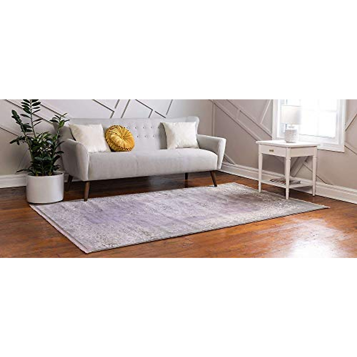 Unique Loom Traditional Classic Intricate Design with Distressed Vintage Detail, Area Rug, 3 ft 3 in x 5 ft 3 in, Purple/Ivory