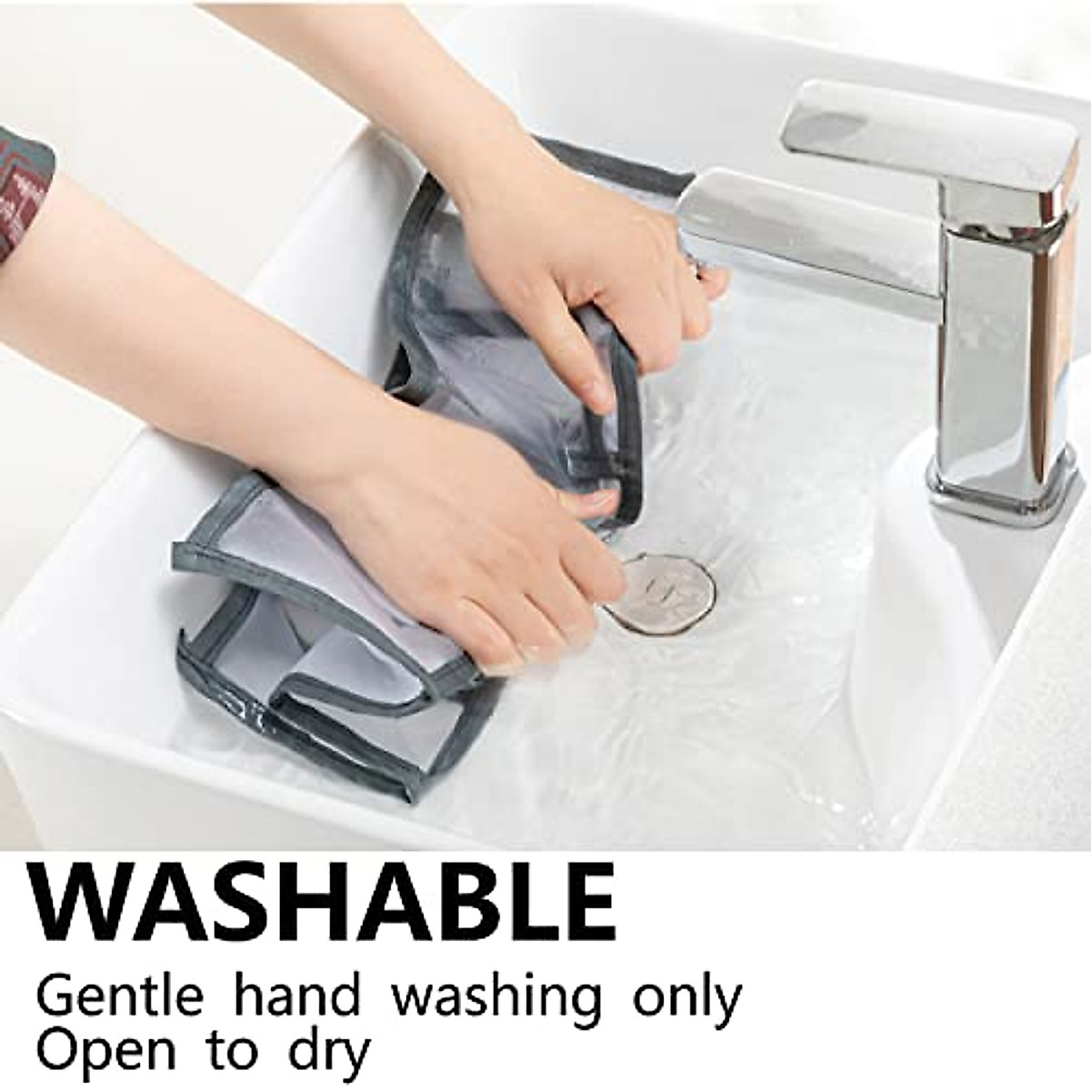 6 Pcs Extra large Drawer Organizers For Clothing,7 Gird Washable Wardrobe Clothes Organizer For Mesh Foldable Closet Dividers Nylon Fabric Storage Box for jeans,underwears,Leggings,pants,socks(Gray)