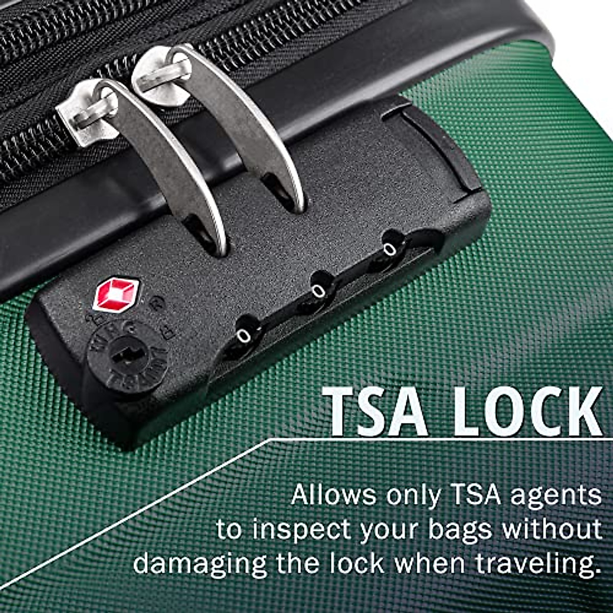 Merax Luggage Sets 2 piece Carry on Luggage Suitcase Sets of 2, Hard Case Luggage Expandable with Spinner Wheels (Green 2-Piece (20/28))