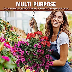 Yzerel 12Pcs S Hooks Hanging Safety Buckle - 3.5 inch Heavy Duty S Hooks,Hanging Plants for Closet Hooks, Clothes, Kitchen Utensil, Pots and Pans, Bags (Black)