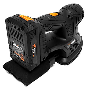 WEN Cordless Palm Sander with 20V Max 2.0 Ah Lithium-Ion Battery and Charger (20401) Black