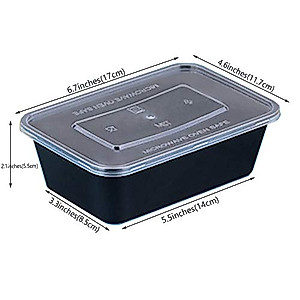 JMUSTTBO 50 Pack Food Storage Containers, Disposable Plastic Bento Lunch Boxes Meal Prep Containers with Lids for Microwavable Freezer Safe (750ml/25oz)