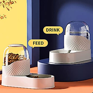 Automatic Cat Dog Feeders Cat Food and Water Dispenser Set 2L ,2 PCS Gravity Food Feeder and Water Set,Pet Food Bowl Feeder & Food Dispenser for Cat,Dogs,Puppy, Rabbit Pets Hamsters