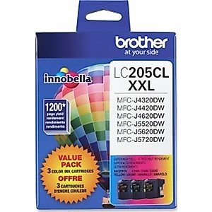 Brother LC-205 OEM Combo High Yield Cartridge Part # LC2053PKS, Brother MFC-J4320/ J5520/ J5720 Printers