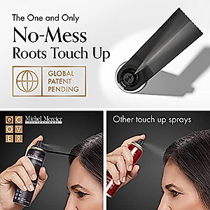 Michel Mercier Hair Root Touch Up Spray | No-Mess Instant Hair Dye with Unique Applicator | Natural Looking Hair Color (Black)