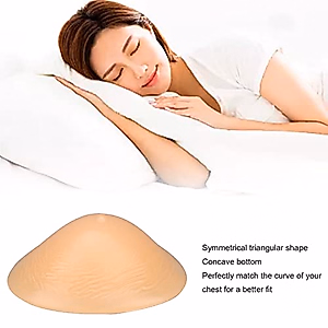 Bra Pad, Inserts Soft Silicone Triangular Shaped Concave Bottom Prosthetic Breast for Post Mastectomy Prosthesis Bra Enhancer Inserts (#2)