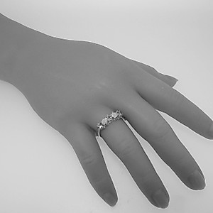 LetsBuyGold 14k Yellow Gold Natural Garnet & Opal Womens Eternity Ring - Size 10