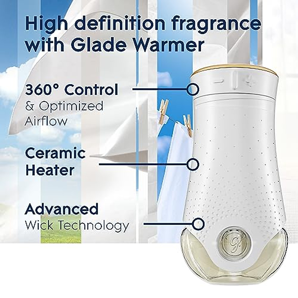 Glade PlugIns Refills Air Freshener, Scented and Essential Oils for Home and Bathroom, Clean Linen, 6.7 Fl Oz, 10 Count (Packaging May Vary)