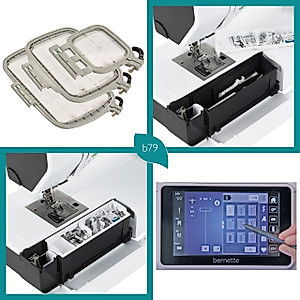 Bernette B79 Sewing & Embroidery Machine - Deluxe Embroidery Design Tools Bundle (Over $500 Embroidery Design Tools and 60 pcs Sunset Thread)