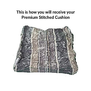 Neutral Striped High Back Replacement Cushion 24 x 20 x 4 in & 20 x 20 x 4 in (Shipped in Re-sealable Vacuum Storage Bag) for Outdoor Patio Furniture