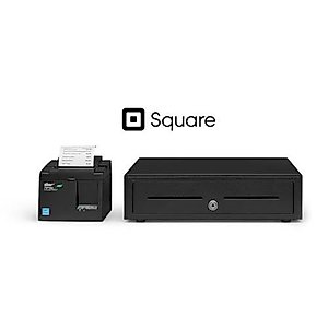 Star Micronics Square and SHOPIFY POS Hardware Bundle TSP143IIILAN 39464910 ETHERNET (LAN) Printer and Cash Drawer
