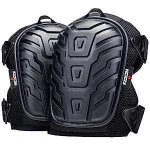NoCry Professional Knee Pads for Work; Gardening & Construction Knee Pads for Men and Women with Thick Gel Cushion, Double Straps and Adjustable Clips; Industrial Heavy Duty Tactical Knee Pads