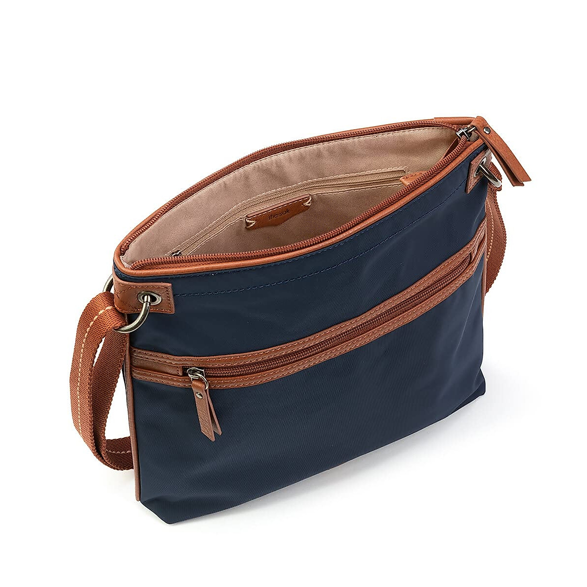 The Sak Esperato Nylon Flat Crossbody in Eco Twill, Adjustable Repreve Webbing Strap, Navy