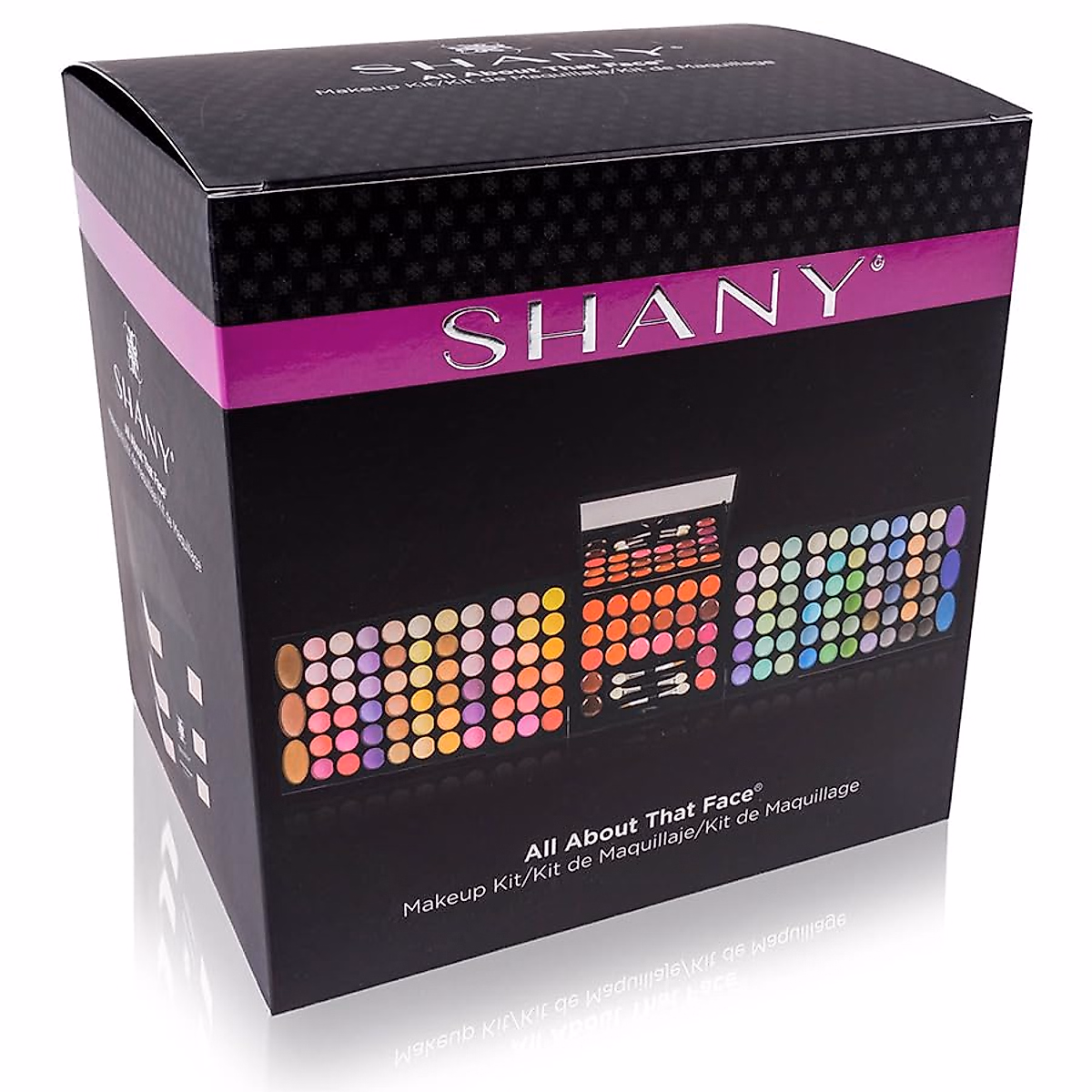 SHANY All About That Face Makeup Kit - All in one Beginner Makeup Set - Eye Shadows, Lip Colors, Face Makeup, Cosmetics applicators & More.