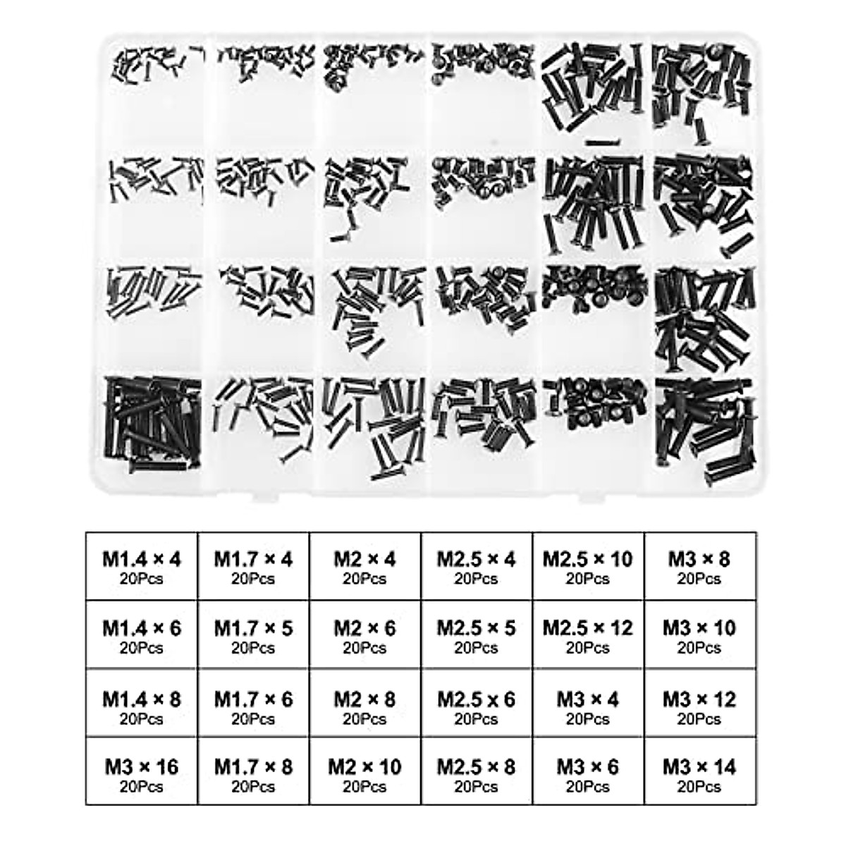 QTEATAK 480Pcs Black Laptop Notebook Computer Replacement Screws Kit for Lenovo Toshiba Gateway Samsung HP IBM Dell Sony Acer Asus SSD Hard Disk SATA