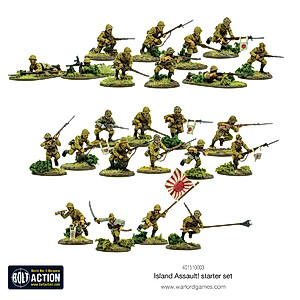 WarLord Bolt Action Island Assault! Starter Set 1:56 WWII Military Table Top Wargaming Plastic Model Kit 401510003