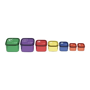 Portion Control Containers- 7 Piece Color Coded Food Storage Set for Meal Prep, Dieting BPA and DEHP Free, Microwave/Freezer Safe by Classic Cuisine