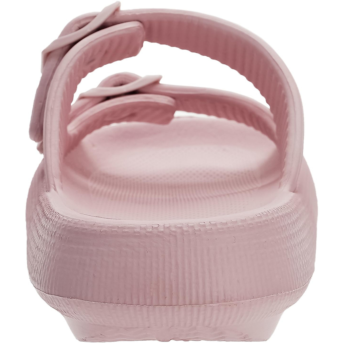 WHITIN Shower Slides Women Men Platform Thick Sole Comfortable Adjustable Double Buckle Slippers Open Toe Massage Sandles Female Bathroom Soft Pillow Sandals Pink