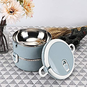 SALUTUY Lunch Box Food Storage, Food Jar Insulated Lunch Container Safe and Portable Stainless Steel for Hot Cold Food For Kids Adults,Man and Women(Double layer)