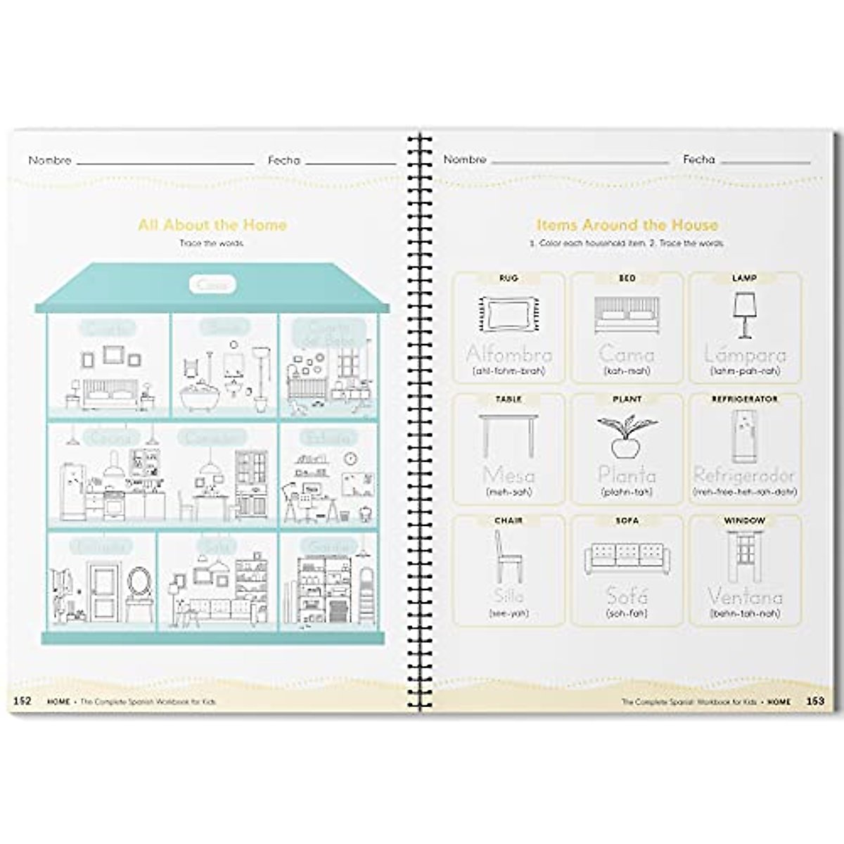 The Spanish Workbook for Kids: A Fun and Easy Beginner's Guide to Learning Spanish for Kids Grades K-5: Learn the Alphabet, Numbers, Colors, Shapes, Senses, Seasons and Other Essential Concepts