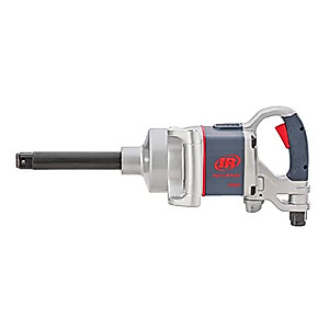 Ingersoll Rand 2850MAX-6 1" Extended Anvil Impact Wrench - 6" Extension, Lightweight Design, Powerful Reverse Torque Output Up to 2100 ft-lbs, Heavy Duty, 5500 RPM, 360 Degree Handle, Gray