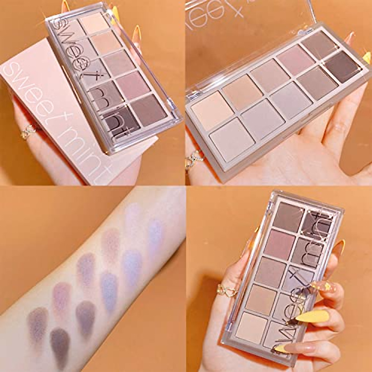 Eyeshadow Palette, 10 Colors Nude Eyeshadow Palette Smooth Matte Eye Makeup Palette,High Pigmented, Naturing-Looking, Ultra-Blendable,Long Lasting High ​Pigment Nude Matte Eyeshadow with 6 Eyeshadow Brush (04#)