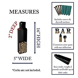 Wine Cork Holder Shaped Like a Wine Bottle. Display Cork Collection. Packed in a Beautiful Gift Box with Magnetic Lid. Perfect Decoration for Indoor & Outdoor Bars, Parties, Kitchens, Wine Cellars