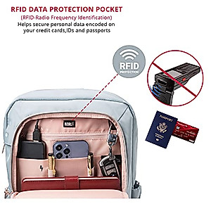 Swissdigital Design Women Laptop Backpack For Women With Apple Find My network,College Bookbags With USB Charging Port，Large Capacity Computer Backpacks For Work Business