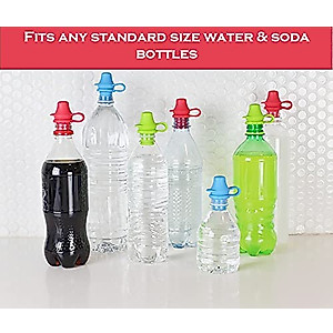 KiddiKap- No Spill Silicone Bottle Top Spout 3 Pack Bundle (Red, Blue, Green) BPA Free