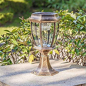 DIAOD Outdoor Solar Pillar Lamp Villa Wall Light Waterproof Home Garden Courtyard Light