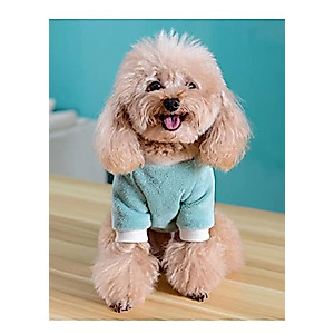 Dog Clothes, Pet Clothes, Soft Thickened Warm Puppy Clothes, Suitable for Autumn and Winter, Suitable for Small Dogs and Cats, Blue (Medium)