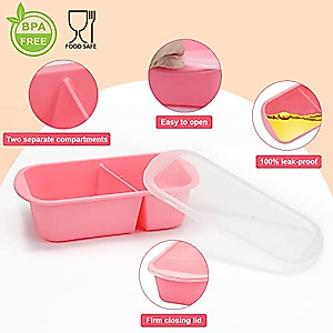 Landmore Meal Prep Containers 20 Pack 33oz 2 Compartment Food Storage Containers with Lids, Bento Box, BPA Free, Stackable/Reusable Lunch Boxes, Microwavable, Freezer and Dishwasher Safe Pink