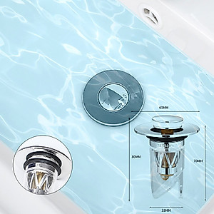 HEGEHE 2 Pack Bathroom Sink Stopper, Washbasin Drain Hole Filter Stopper, Universal Anti Clogging Filter Basket for Bathroom,Bathtub,Washbasin, Kitchen (Silver)