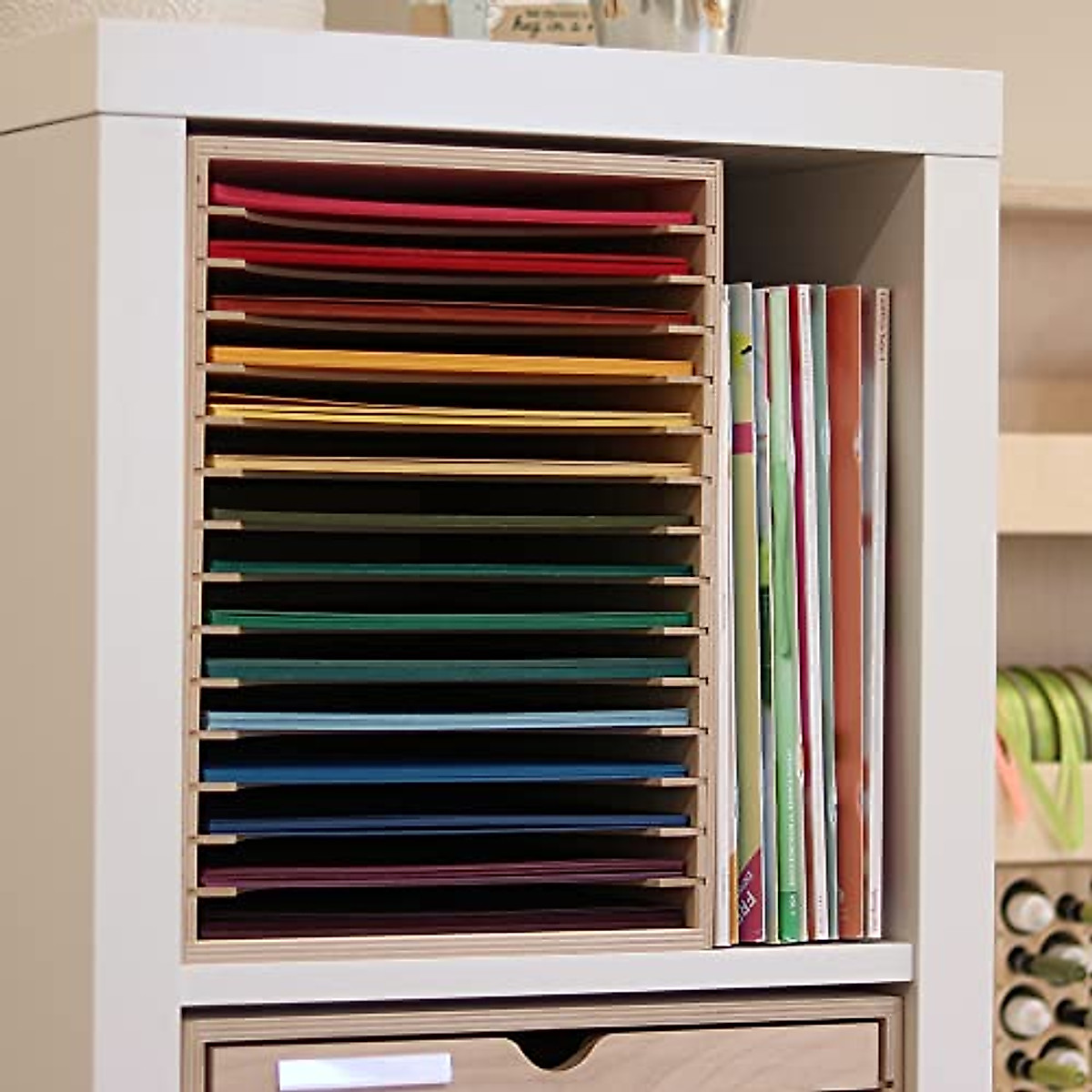 Stamp-n-Storage Paper Holder for 8.5x11 - 15 Slot (for IKEA Will fit Kallax Shelving), 8.5x11 for IKEA - 15 Slot