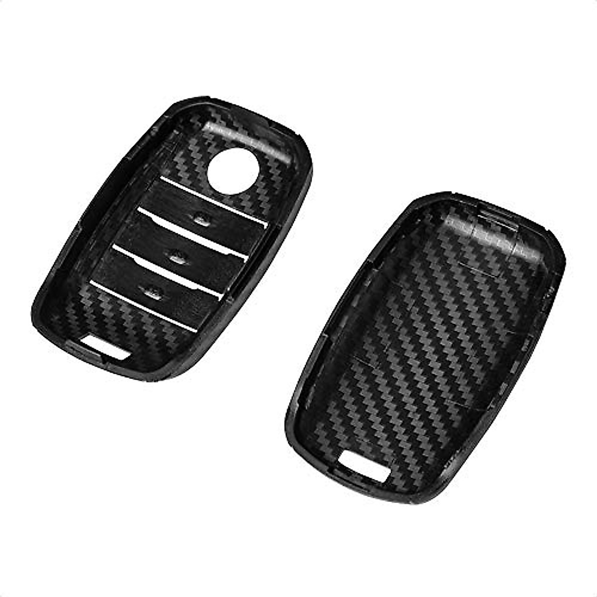 TANGSEN Smart Key Fob Personalized Case Protective Cover Compatible with KIA Optima Rio Sorento SPORTAGE 4 Button Keyless Entry Remote 3D Twill Weave Carbon Fiber ABS Plastic Emboss