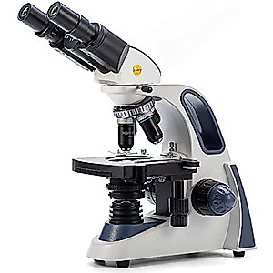 Swift SW380B 40X-2500X Magnification, Siedentopf Head, Research-Grade Binocular Compound Lab Microscope with Wide-Field 10X and 25X Eyepieces,with 48pcs Kids Plastic Prepared Microscope Slides