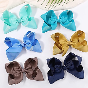 ALinmo 40 Colors 6Inch Hair Bows Clips Large Big Grosgrain Ribbon Hair Bows Alligator Clips Hair Accessories for Girls Toddler Kids Children Teens