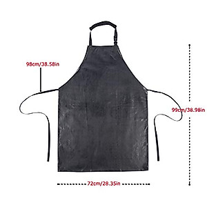 Homsolver Heavy Duty Vinyl Waterproof Apron for Unisex Adult, Ultra Lightweight, Industrial Apron, Black