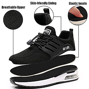 FINOTAR Men Running Shoes Lightweight Breathable Fashion Sneakers Air Mens Walking Shoes Tennis Jogging Gym Travel Outdoor Sports Shoes Black 11.5