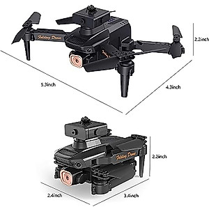 Drone With Dual 1080P HD FPV Camera Remote Control With Altitude Hold, Headless Mode, Start Speed Adjustment, Mini Drone Toys Gifts For Boys Girls (C Black(Dual Camera))