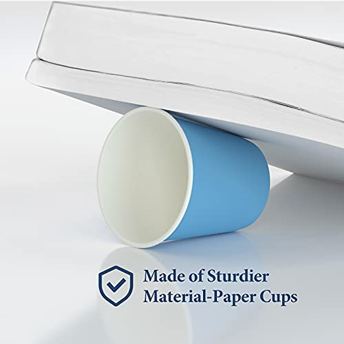 Turbo Bee 300Pack 3oz Disposable Paper Cups,Hot/Cold Beverage Drinking Cup，Small Blue Paper Cups for Bathroom and Mouthwash…