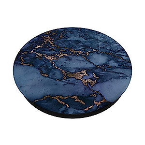 Elegant Dark Jewel Tone Navy & Copper Marble Pattern PopSockets PopGrip: Swappable Grip for Phones & Tablets