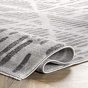 nuLOOM Truly Abstract Diamonds Area Rug, 8' x 10', Light Grey