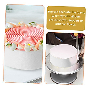 Ciieeo 5pcs Foam Disc Polystyrene Cake Dummies Foam Cake Model Foams Cake Tray Arts and Crafts for Kids Cake Making Training Supplies Foam Decorative Items Manual White Child