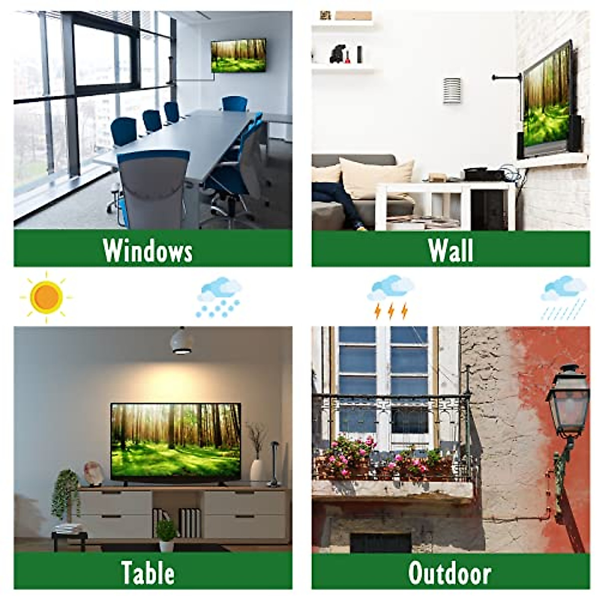 TV Antenna for Smart TV Powerful Best Amplifier Signal Booster up Support 4K 1080p Full HD Smart and Older Tvs 360° Signal Reception with 16.5ft Coaxial Cable