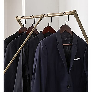 Pull Down Closet Rod, Pneumatic Buffer System Pull Down Hanger Rod, Adjustable 51-115 cm Closet Pull Down Rods Hanger, Wall Mounting Closet Pole (Color : Gold, Size : 65-85cm)