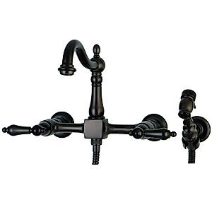 Kingston Brass KS1265ALBS Heritage Bridge Kitchen Faucet, Oil Rubbed Bronze